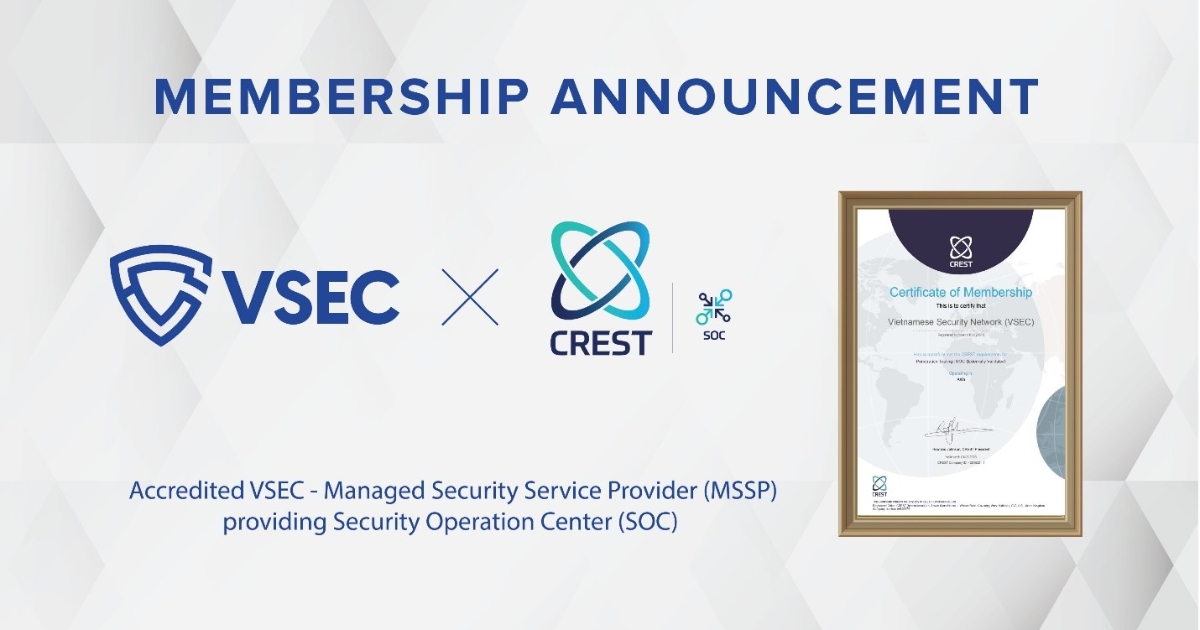 Vietnam Cybersecurity JSC obtains CREST certification - VnEconomy