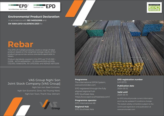 Thép xanh VAS đạt chứng nhận phát triển bền vững - EPD - VnEconomy